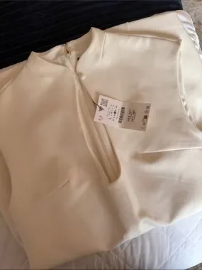 Zara | Dresses | Zara White Sleeveless Mini Dress With Keyhole Neck ...